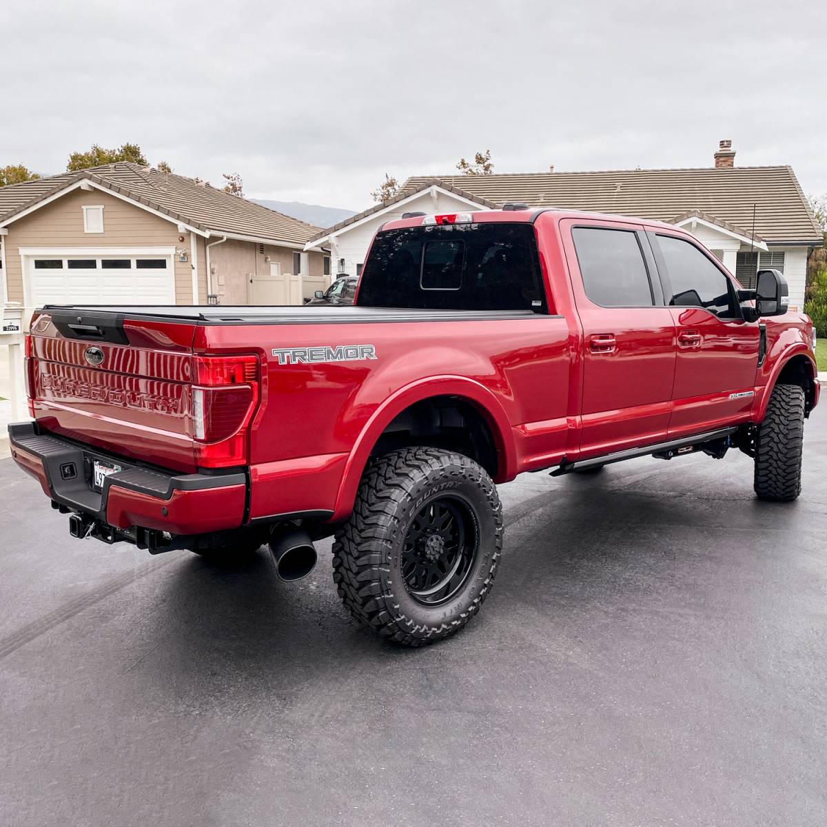 Monster Exhaust System 5-inch Single Exit Black Tip 2017-Present Ford ...